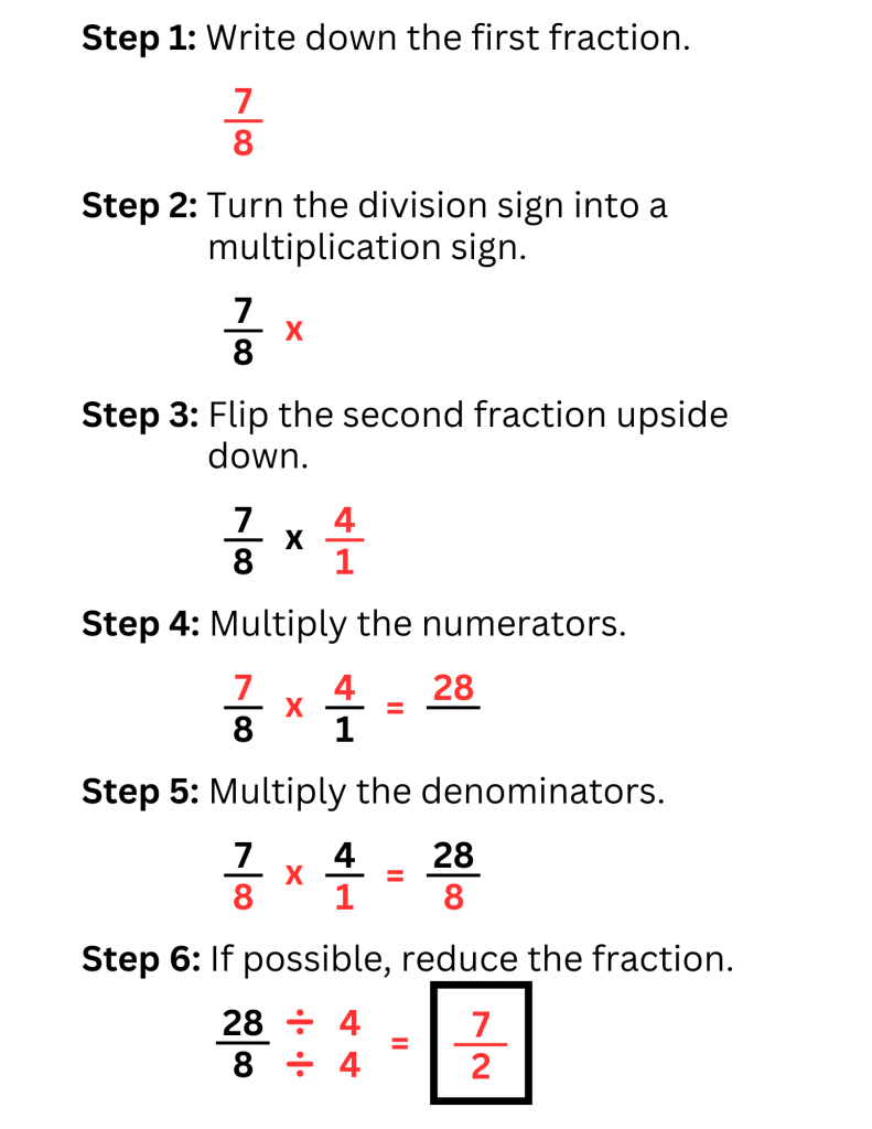 Dividing Fractions Worksheets