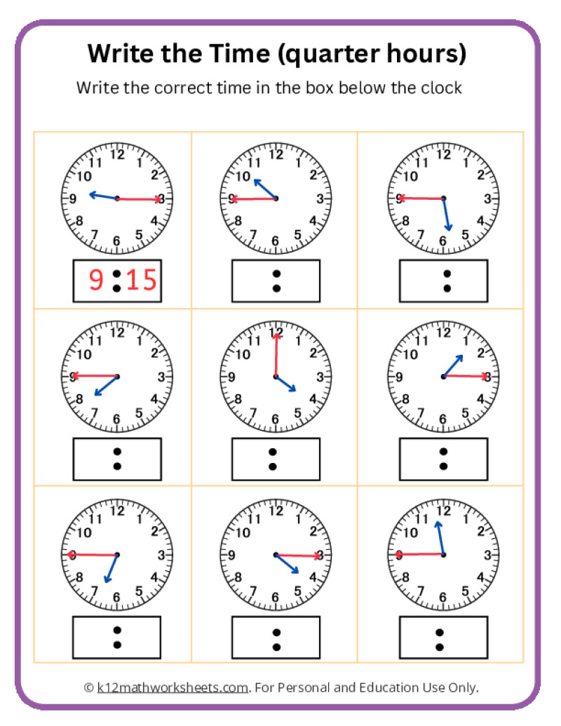 Telling Time Worksheets Telling Time Worksheets