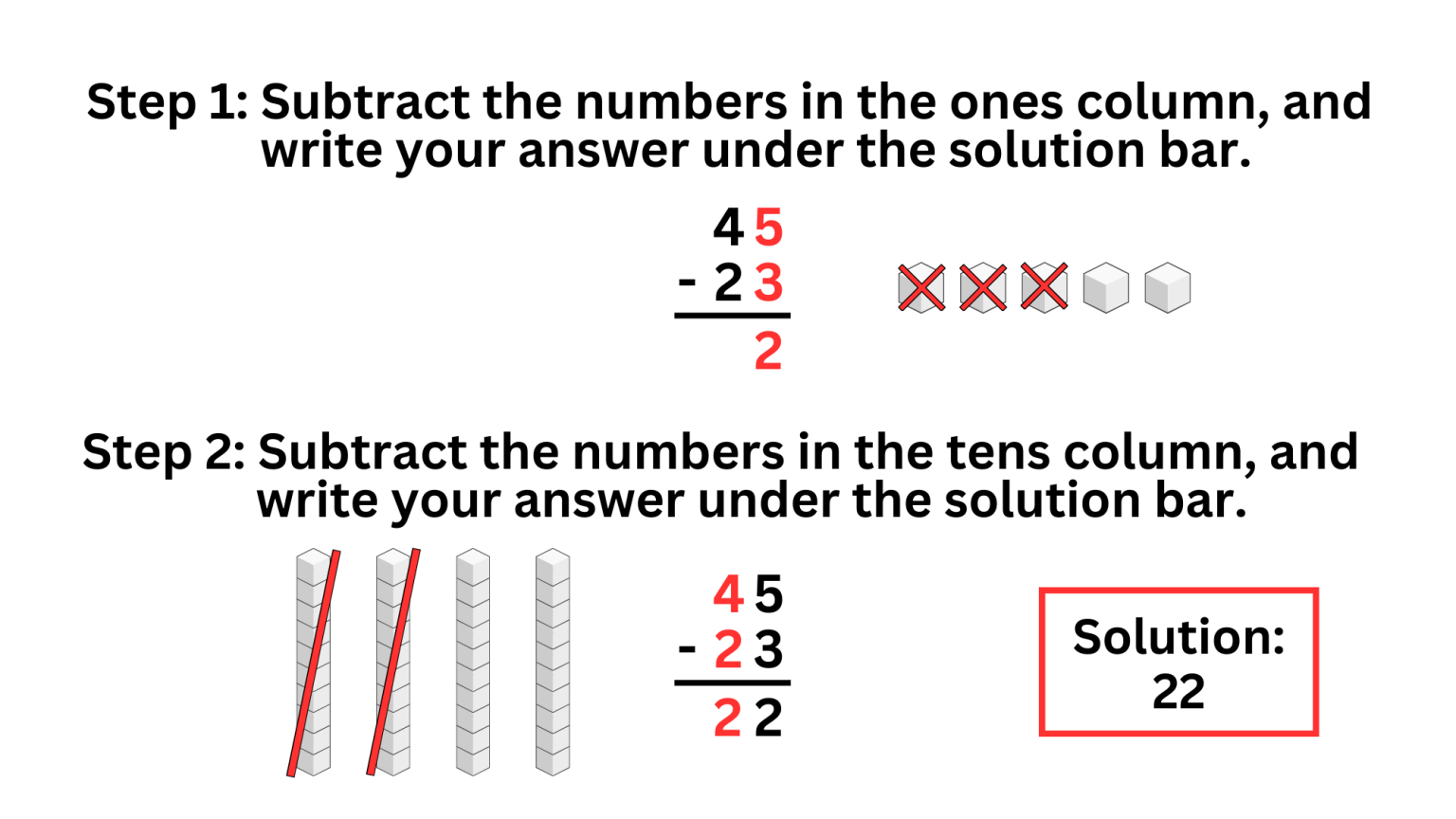 Double Digit Subtraction without Regrouping - K12 Math Worksheets