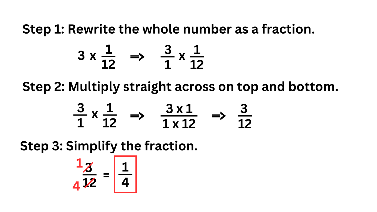 Multiply Fractions With Whole Numbers