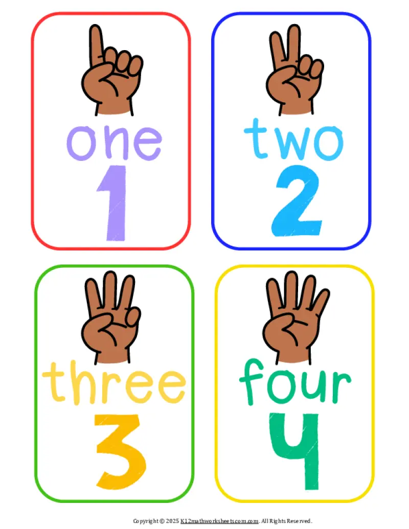 Preschool Number Flash Cards | Printable PDFs