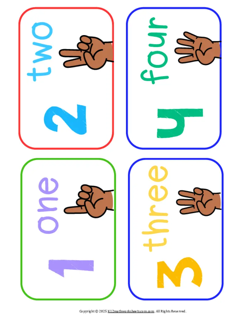 Preschool Number Flash Cards | Printable PDFs